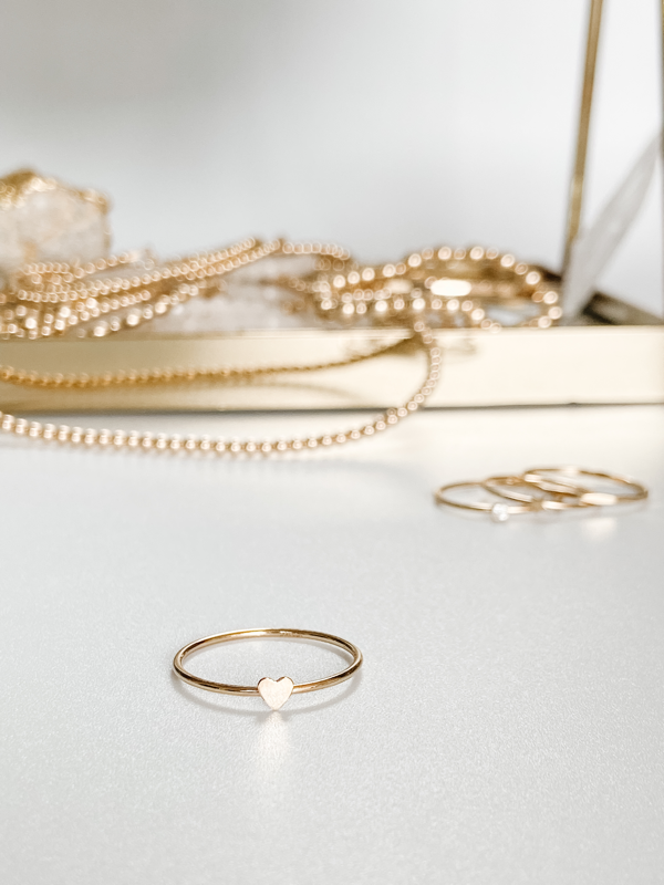 Tiny Heart Stacking Ring